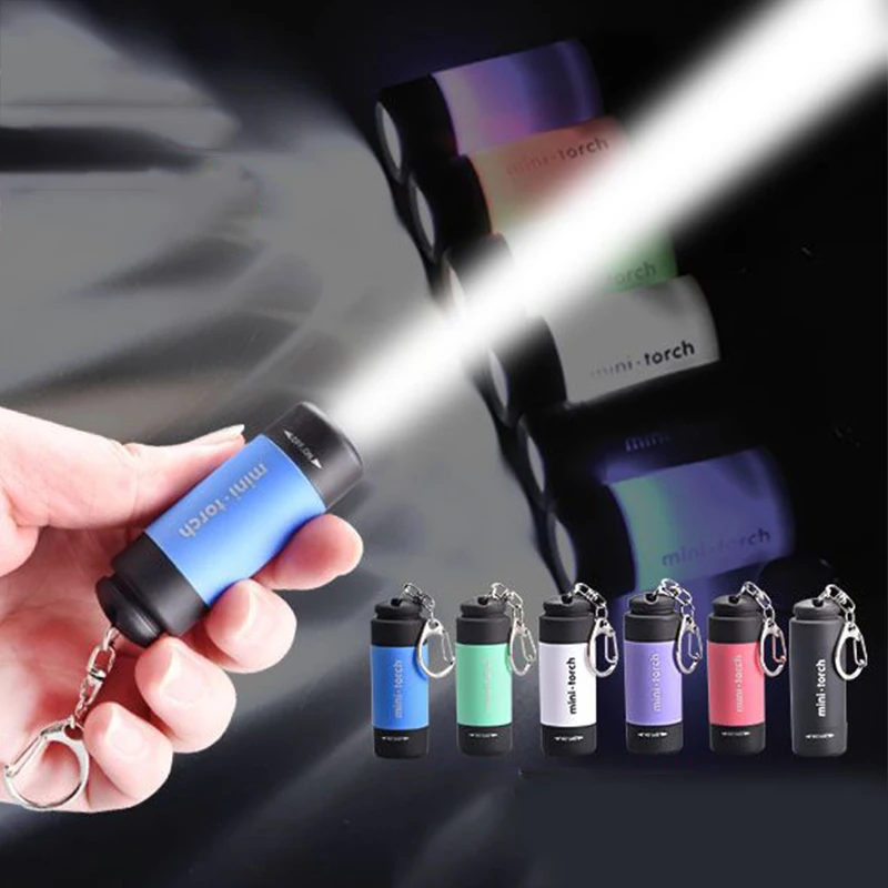 Mini-LED-Pocket-Torch-Lamp-Outdoor-Portable-USB-Rechargeable-Keychain ...