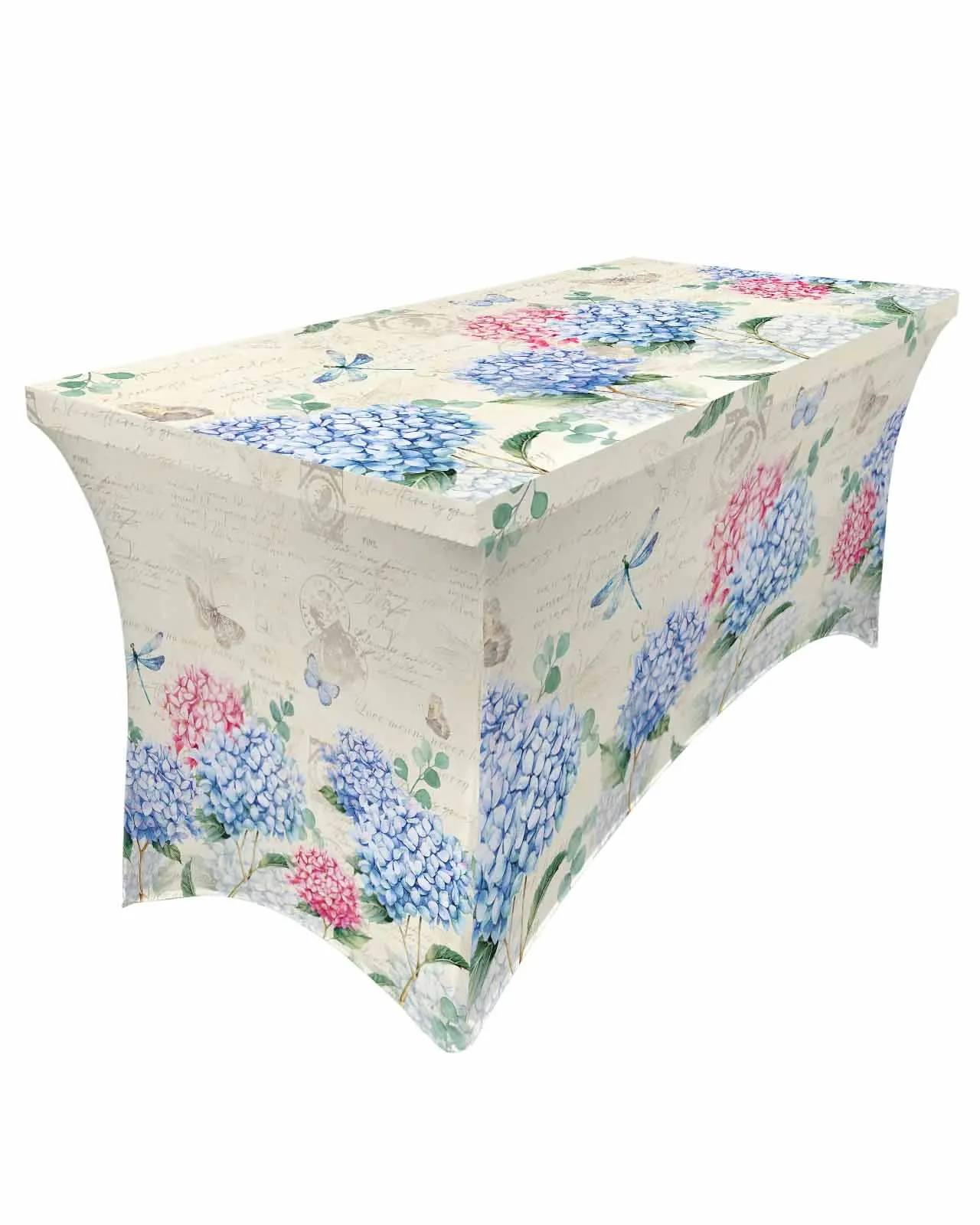 Hydrangea-Flower-Dragonfly-Vintage-Elastic-Table-Skirt-Wedding-Hotel ...