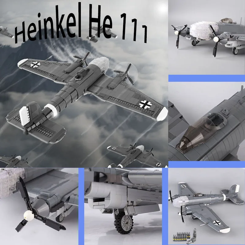 WW2-Armed-Helicopter-Building-Blocks-German-H-111-Bomber-Army-Fire-SWAT ...