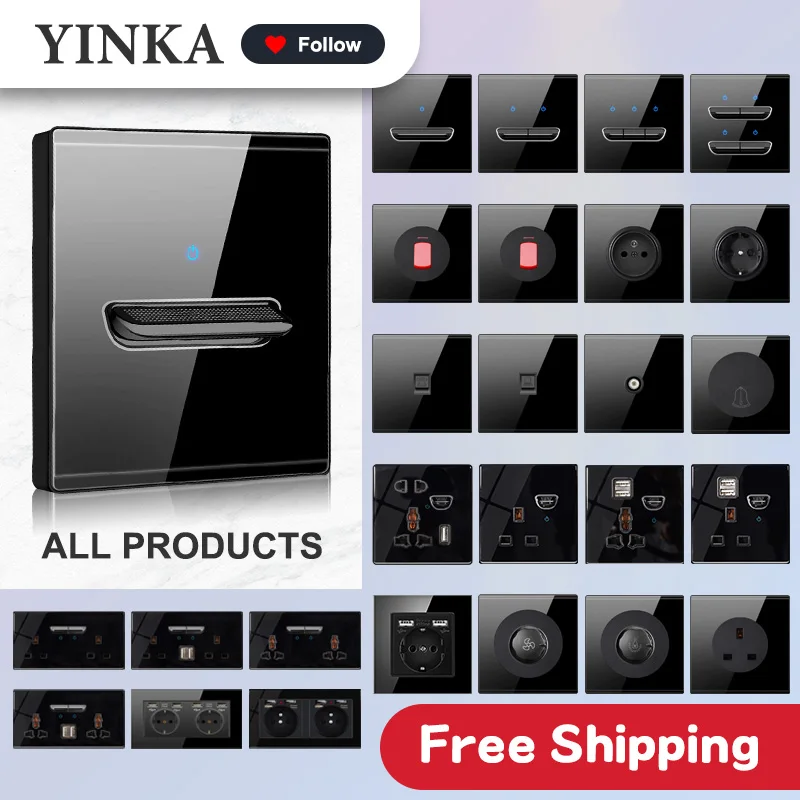 YINKA-Tempered-Glass-Switch-Panel-LED-Indicator-1-4Gang-Light-Switch-EU ...