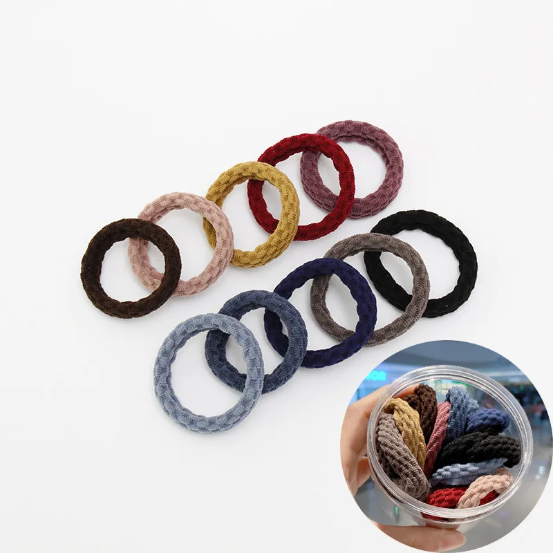 20pcs/box Women Basic Hair Ring High Elastic Rubber Band Girls Simple ...