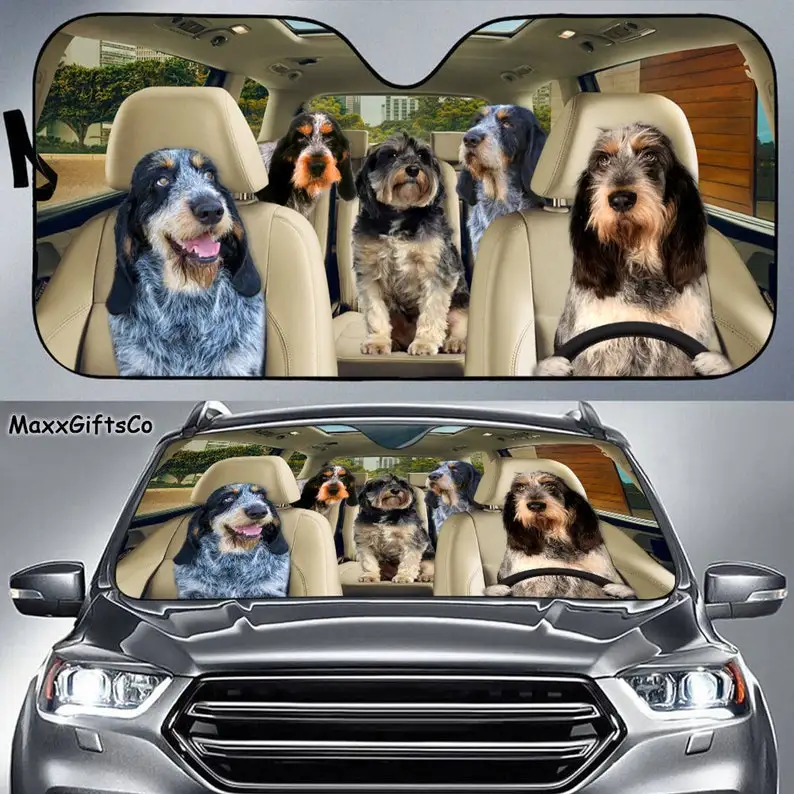 Griffon-bleu-de-Gascogne-Car-Sun-Shade-Dogs-Windshield-Dogs-Family ...