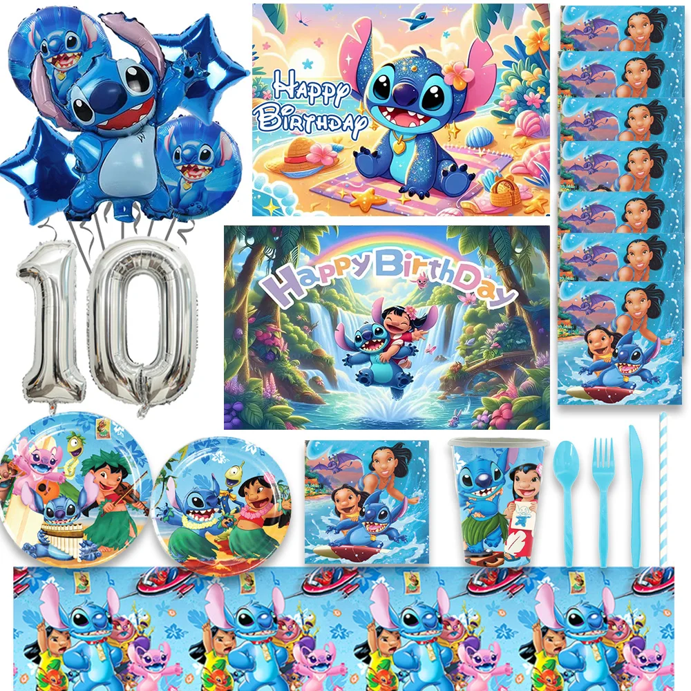 Lilo & Stitch Theme Kid Birthday Party Decorations Disposable Tableware ...