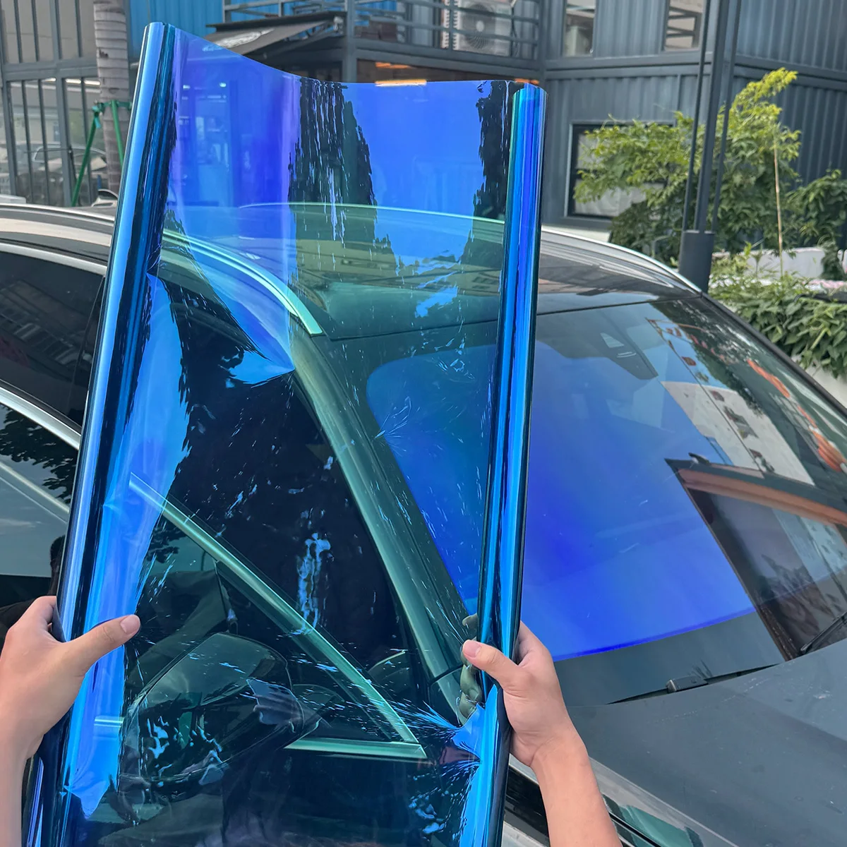 Chameleon Blue Front Windshield Protective Film Scratch-Resistant UV ...