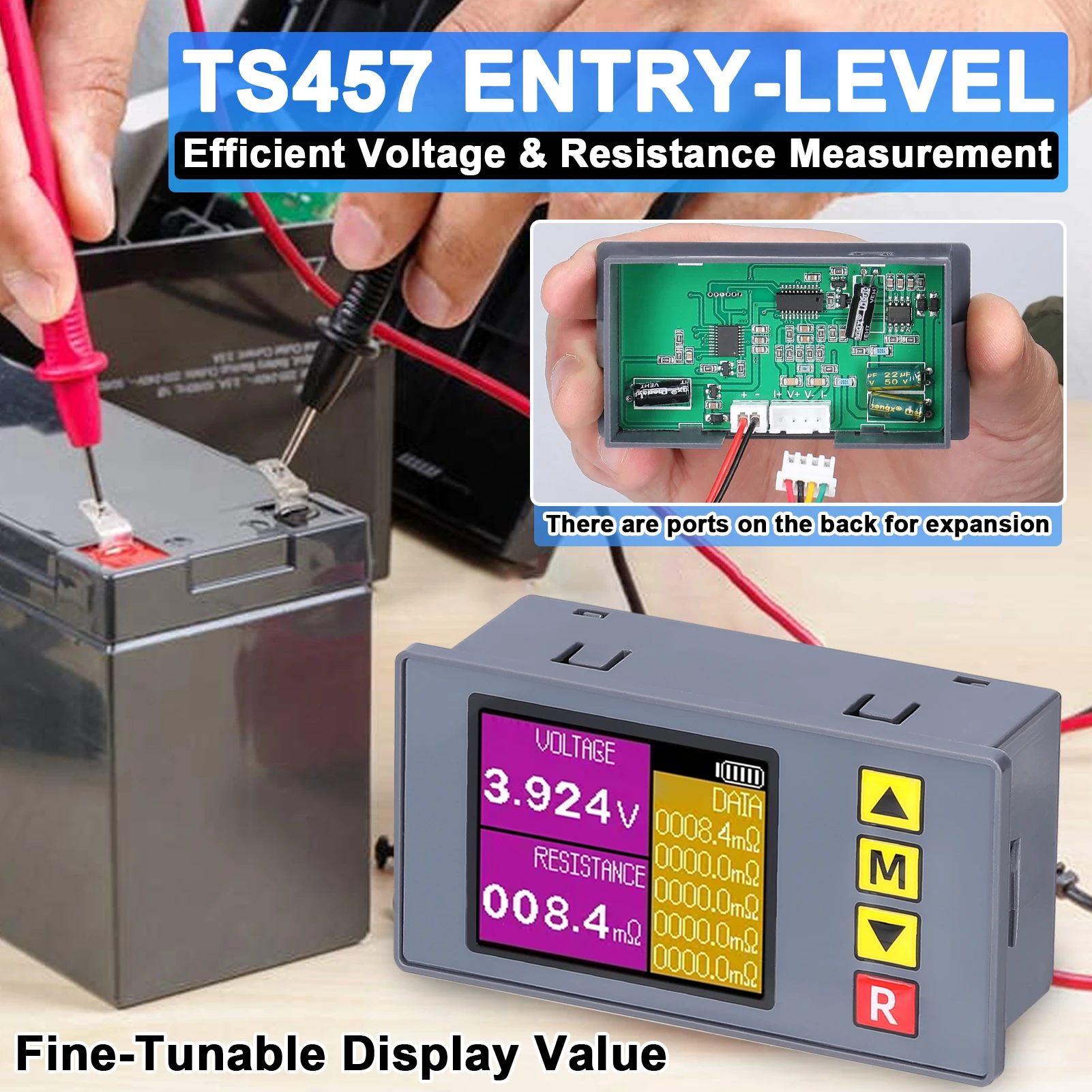 TS457-DC5V-Voltmeter-Internal-Resistance-Tester-Detector-Voltage-Meter ...