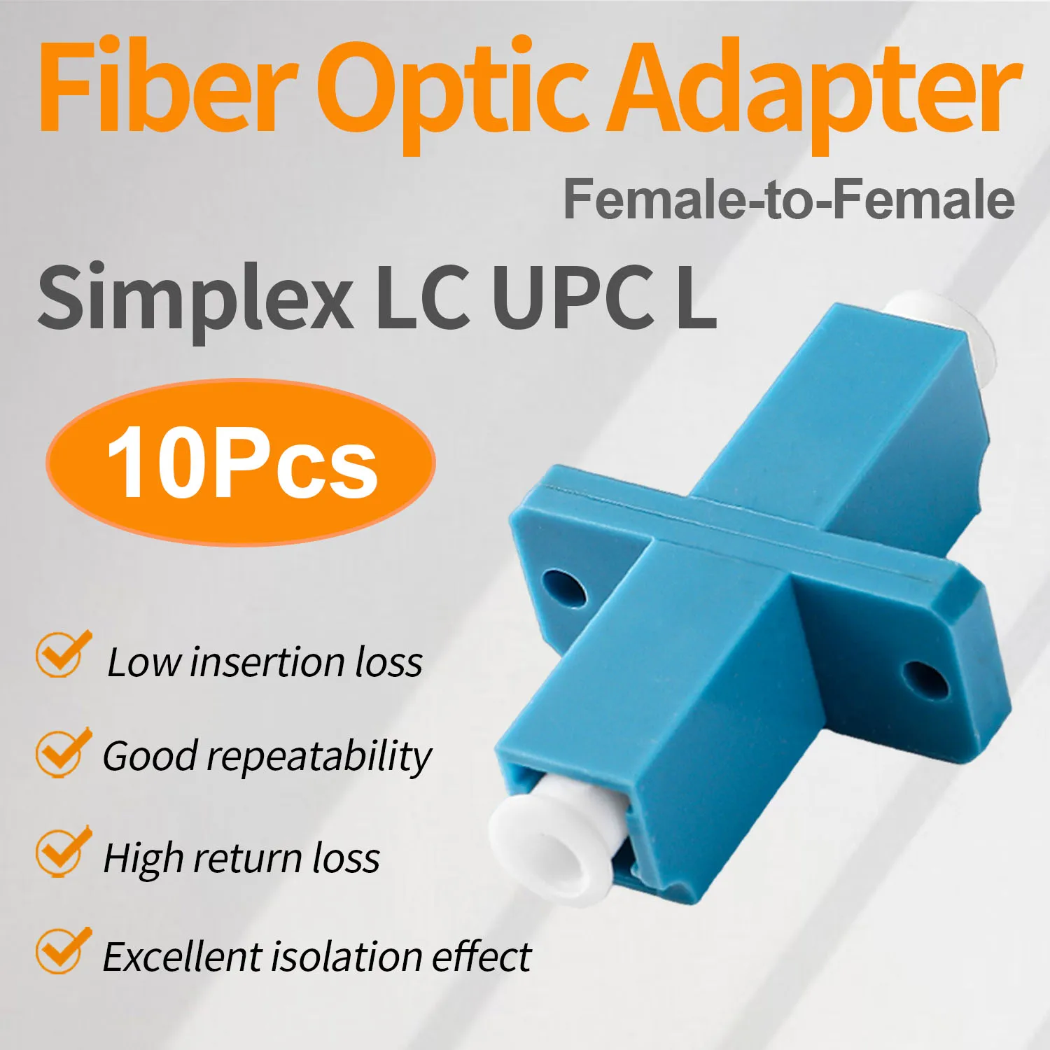 10 Pcs LC UPC Couplers, Simplex Fiber Optical Adapters Cable Connectors Wing Bracket Type Flange ...