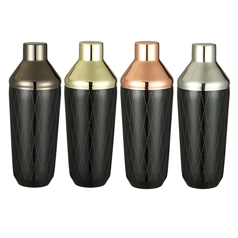 500ml Cocktail Shaker Bar Shaker with Diamond Pattern Design ...