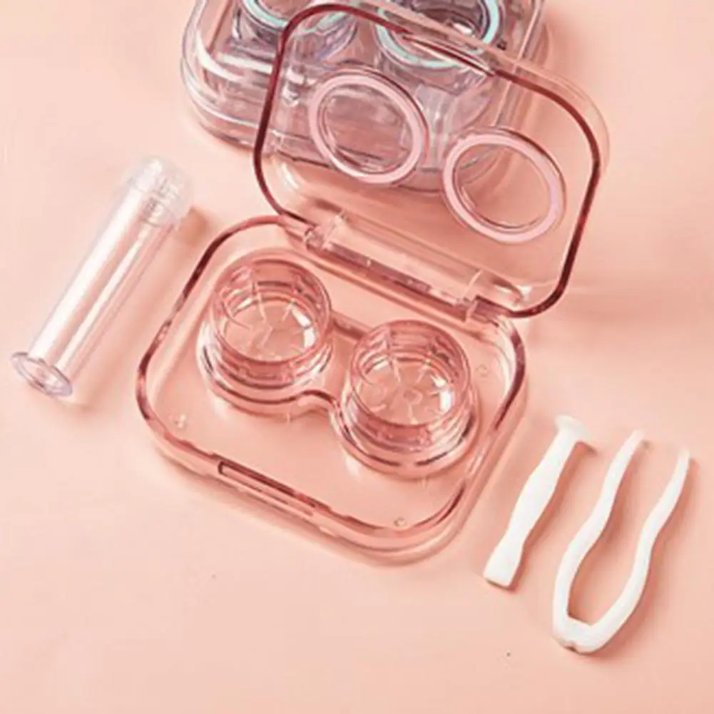 Portable-Contact-Lens-Box-Transparent-Tweezers-Suction-Stick-Container ...