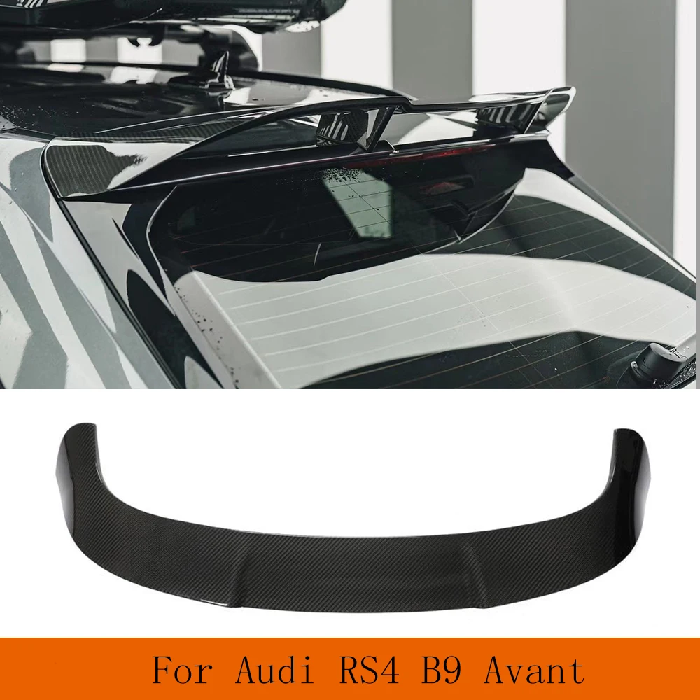 Real-Carbon-Fiber-Rear-Trunk-Spoiler-Roof-Wing-for-Audi-RS4-B9-Avant ...