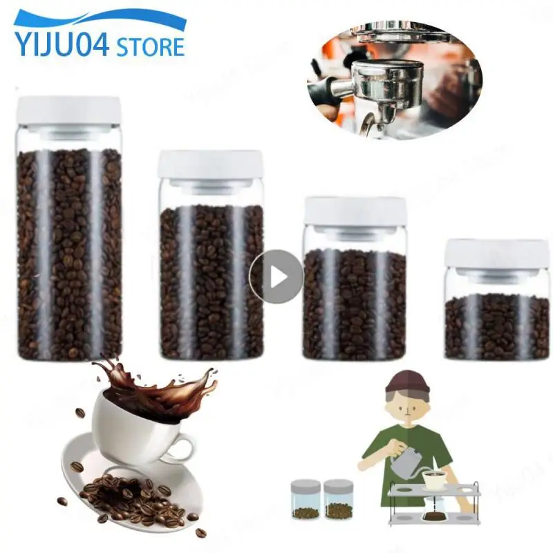 Coffee-Beans-Vacuum-Sealed-Bottles-Glass-Food-Tank-Kitchen-Grains ...