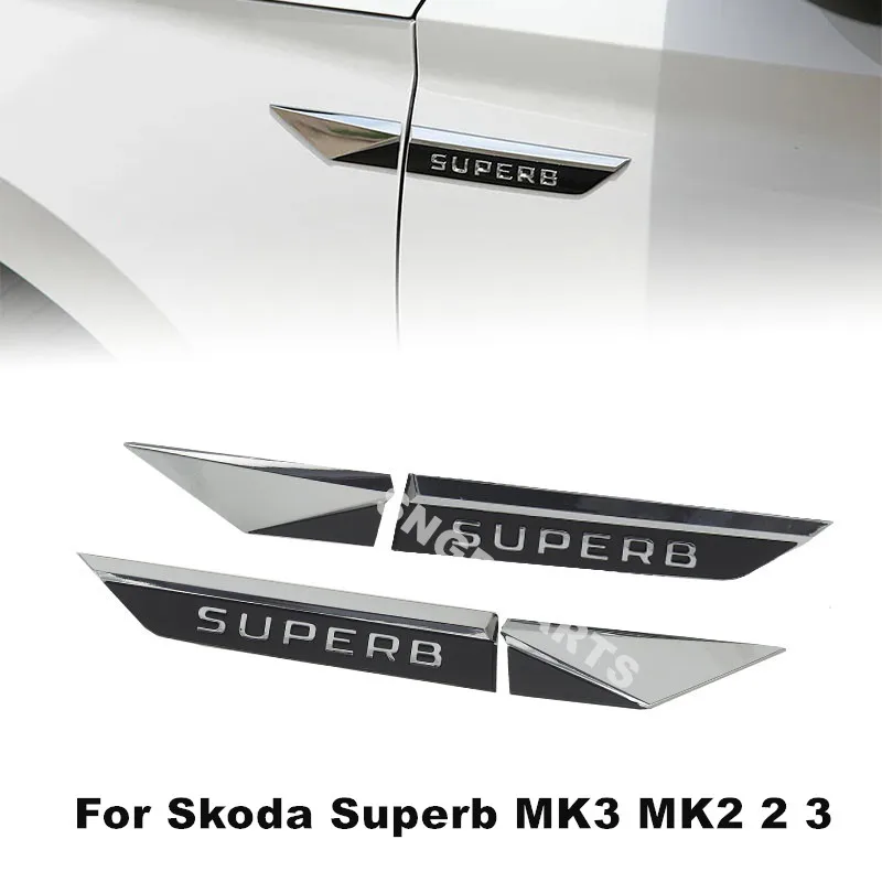 2pcs For Skoda Superb MK3 MK2 2 3 ABS Front Side Fender Sticker Superb ...