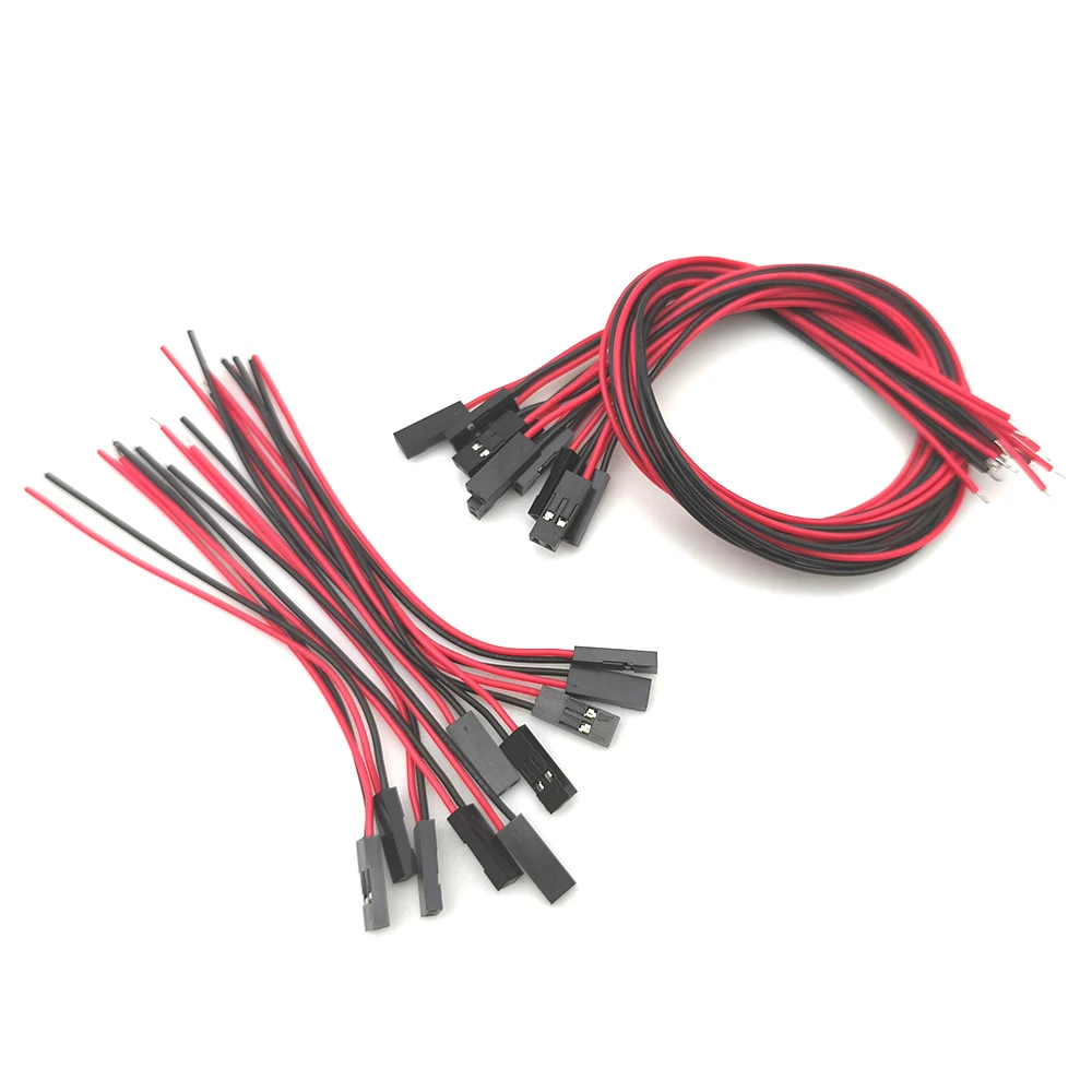 10Pcs/lot 2PIN 2 Pin Female Jumper Connector Wire 26AWG 2P Cable For ...