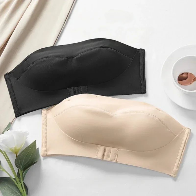 Strapless-Women-s-Underwear-Non-slip-Gathered-Small-Chest-Tube-Top ...