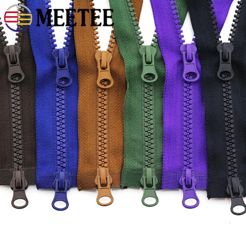 Meetee 2pcs 80/90/100/120/150cm Resin Double Silders Zipper Open-end ...