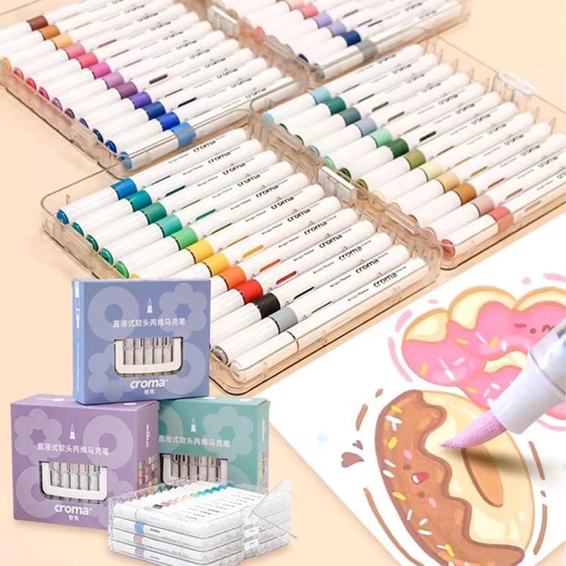 Croma-24-48-Colors-Acrylic-Graffiti-Pens-Waterproof-Sketch-Oily-Alcohol ...