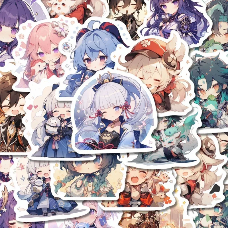 100-30-10PCS-Genshin-Impact-Paimon-Amber-Jean-Popular-Game-Q-Version ...