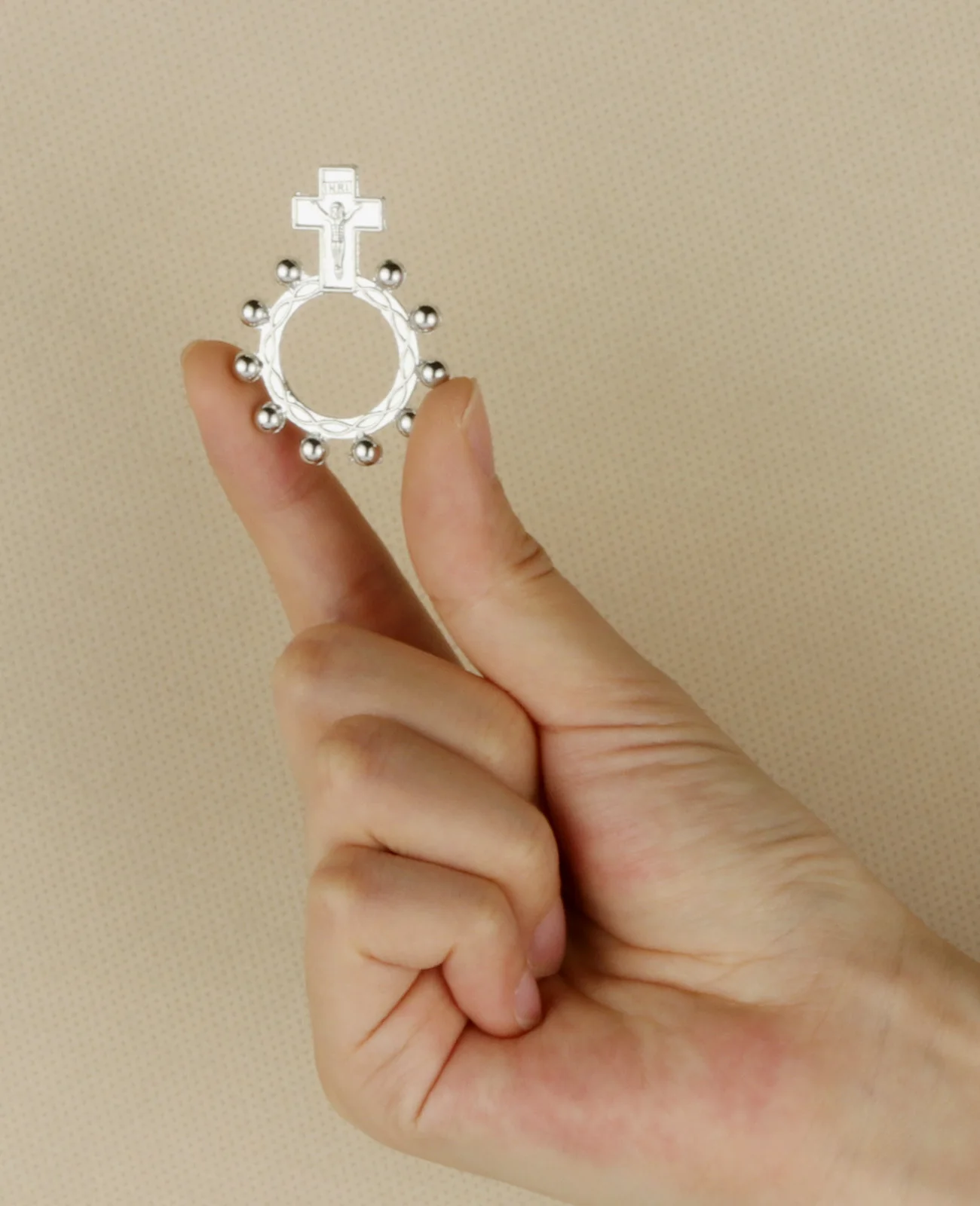 Cottvott 5Pcs INRI Crucifix Jesus Cross Finger Rosary Ring Catholic ...