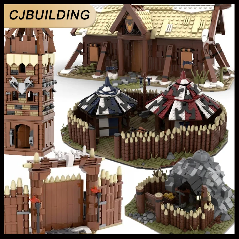 MOC-Medieval-Wild-Tribe-Viking-Longhouse-Model-Building-Blocks-Guard ...