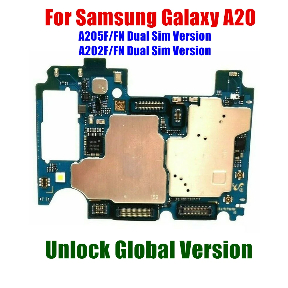 Fábrica desbloquear placa mãe para samsung galaxy a20 a205f a202f placa ...