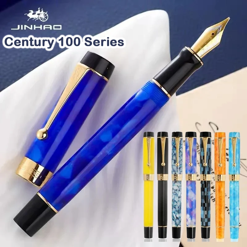 Jinhao-100-Centennial-Fountain-Pen-Resin-Luxury-Pens-Gold-Clip-EF-F-M ...