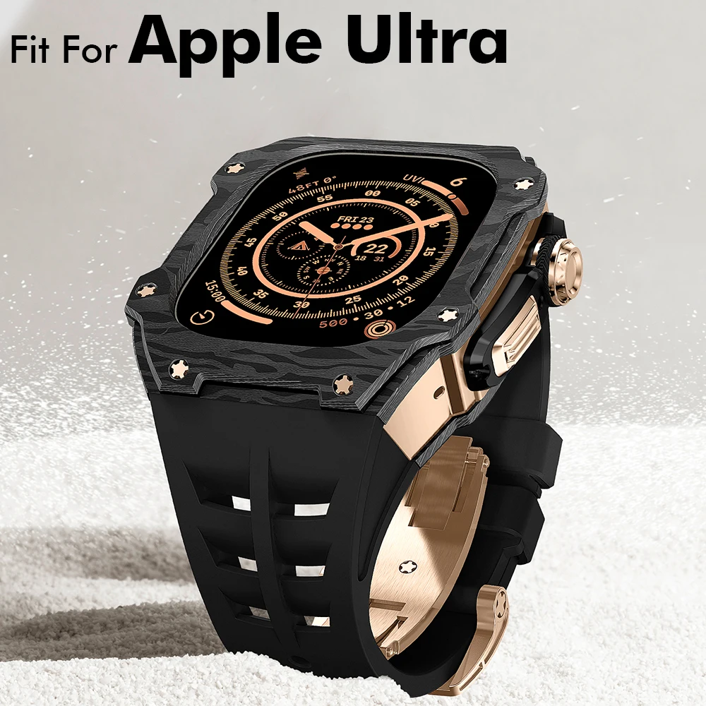 For-Apple-Watch-Ultra-49mm-Carbon-Fiber-Stainless-Steel-Luxury-Fashion ...