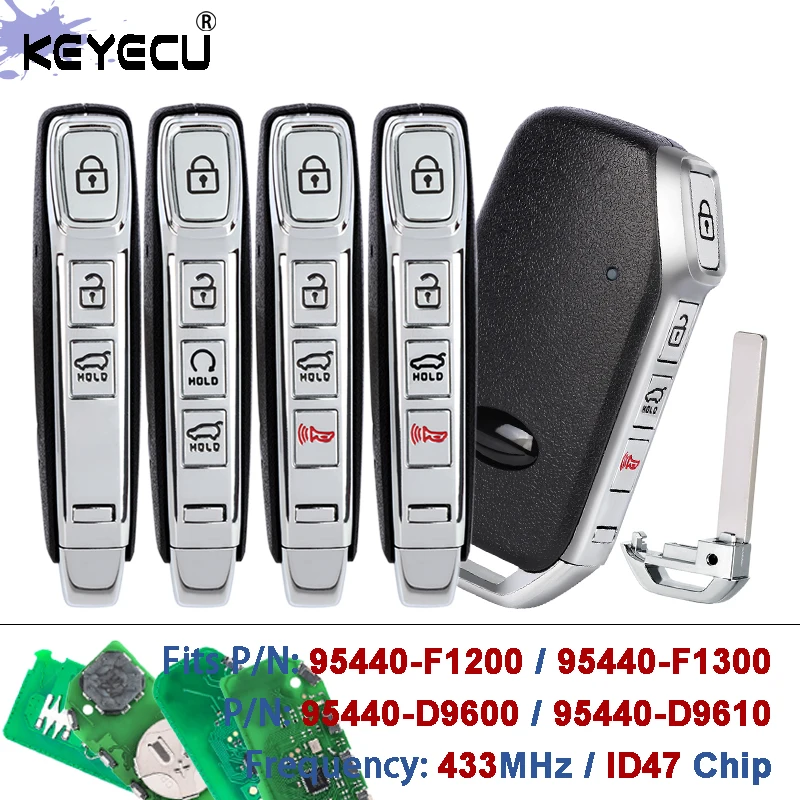 KEYECU 95440-F1200 95440-F1300 95440-D9600 / D9610 433MHz ID47 Chip ...