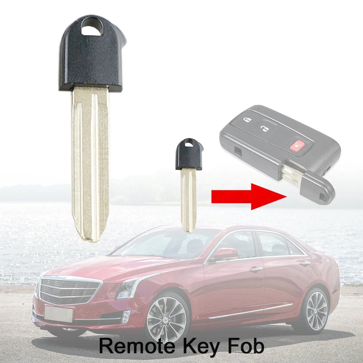 Car-Key-keyless-Entry-Case-with-Uncut-Blade-Replacement-Parts-Fit-for ...