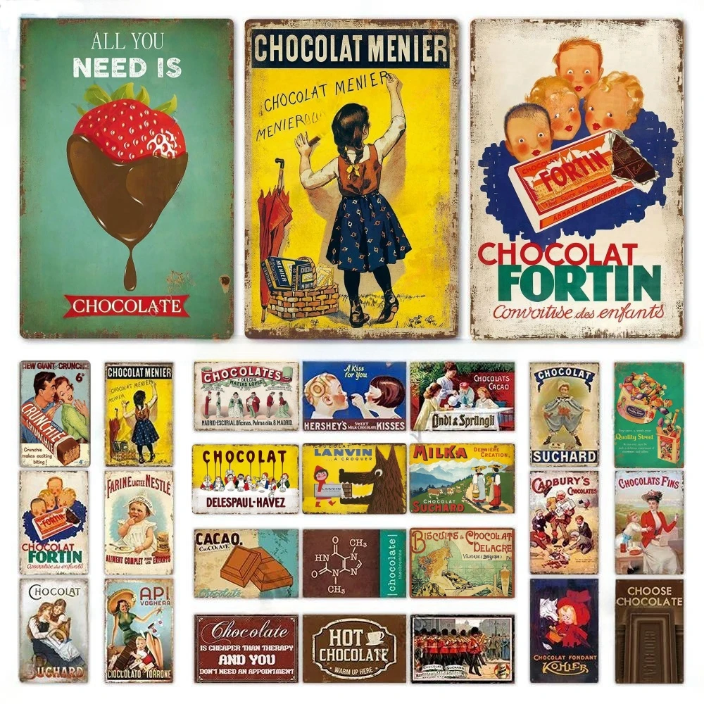 Chocolate-And-Sweets-Metal-Sign-Tin-Plaque-Vintage-Metal-Signs-Iron ...