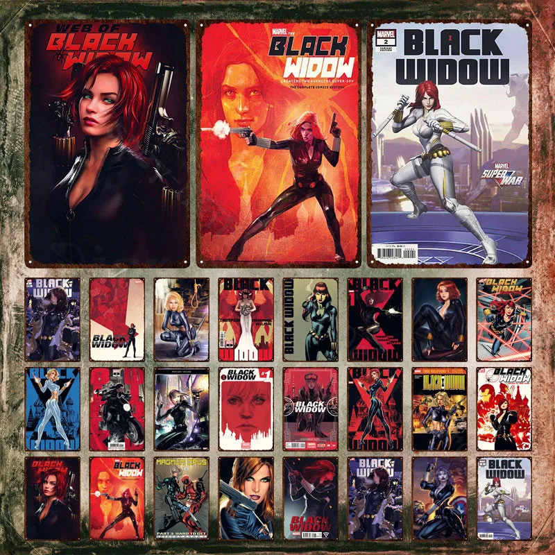 Marvel-Black-Widow-Metal-Sign-Marve-Superhero-Comic-Movie-Vintage ...