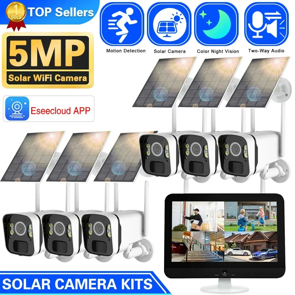 10CH-5MP-NVR-Wireless-Solar-Panel-Battery-WIFI-Camera-WiFi-NVR-Video ...