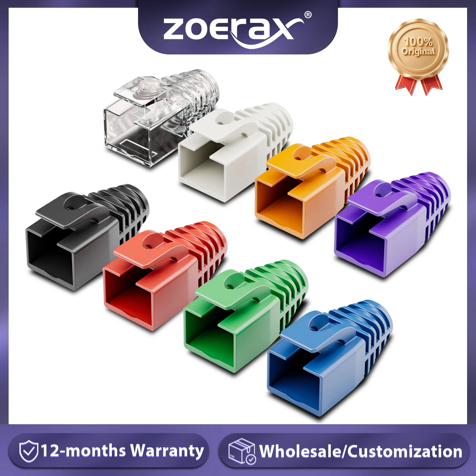 ZoeRax 50-Pack Cat6A/Cat7 Ethernet RJ45 Boots Strain Relief Boots Cable ...