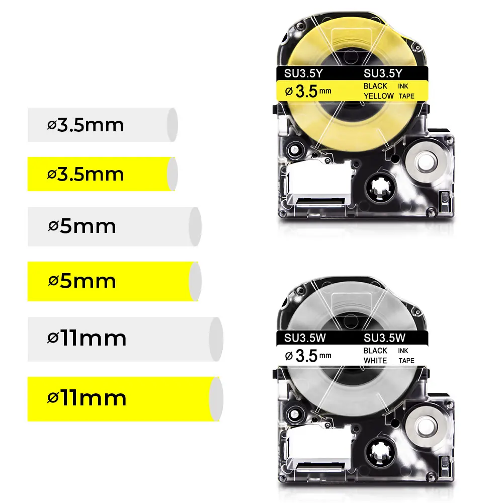 Compatible EPSON Heat Shrink Tube Tape SU5S SU11S SU5Y SU11S SU11Y SU3Y ...