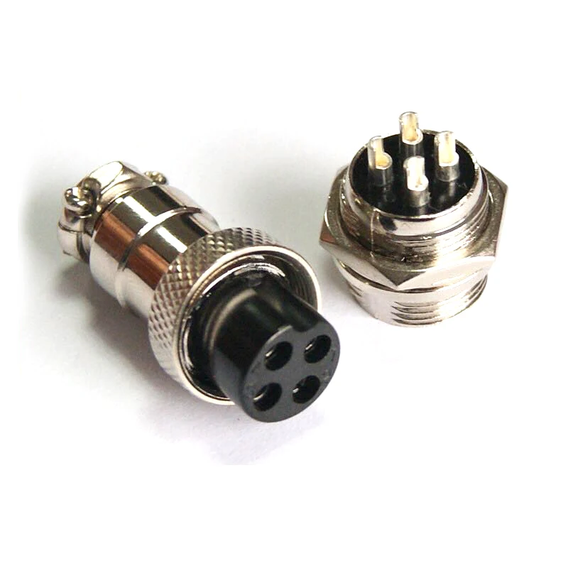 4 Pin Male & Female Wire Panel Connector Gx16 Circular Connector ...