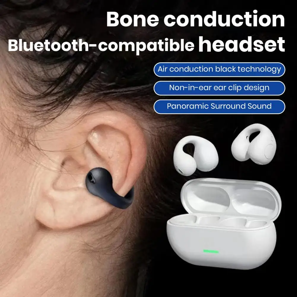 Wireless-Earphone-Bone-Conduction-Wireless-Headphones-Ear-Clip-Low ...
