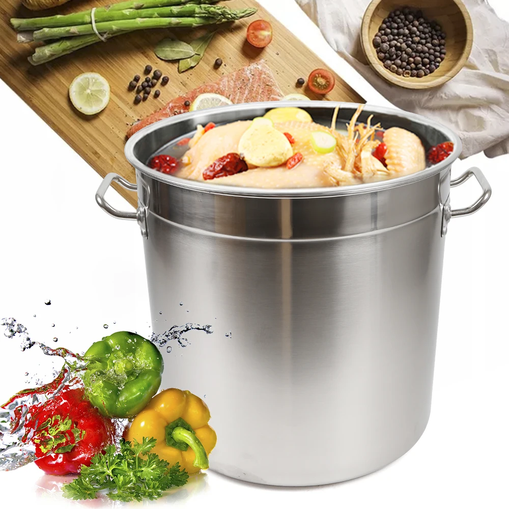 35/50/70L Thick 1.2mm Stainless Steel Stockpot Multi-Fuel Compatible ...