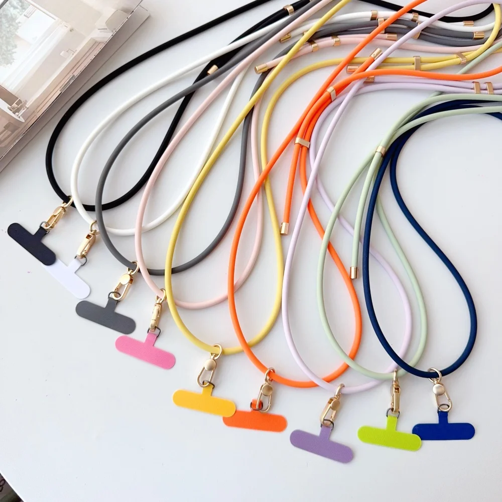Verstelbare zachte siliconen neon lange lanyard voor mobiele telefoon ...
