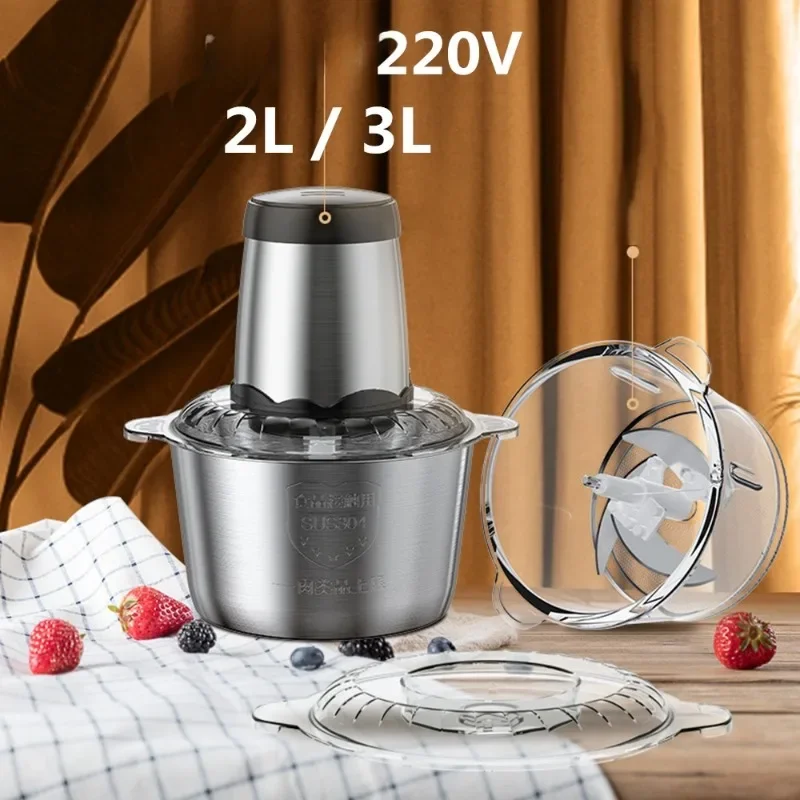 2L 3L Electric Meat Grinder 220V Stainless Steel Meat Mincer Kitchen ...