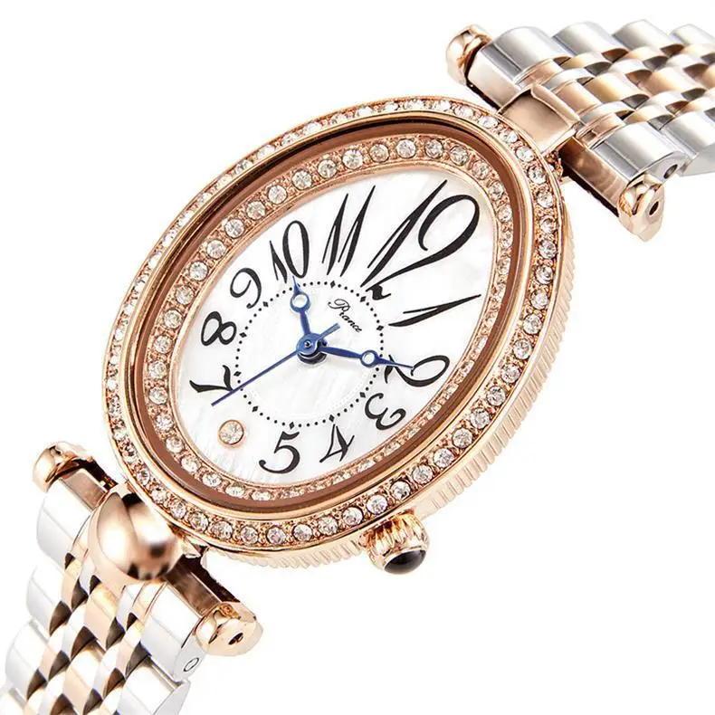 Women Quartz Watch Luxury Oval Tonneau Shaped Orologio Fashion Diamond ...