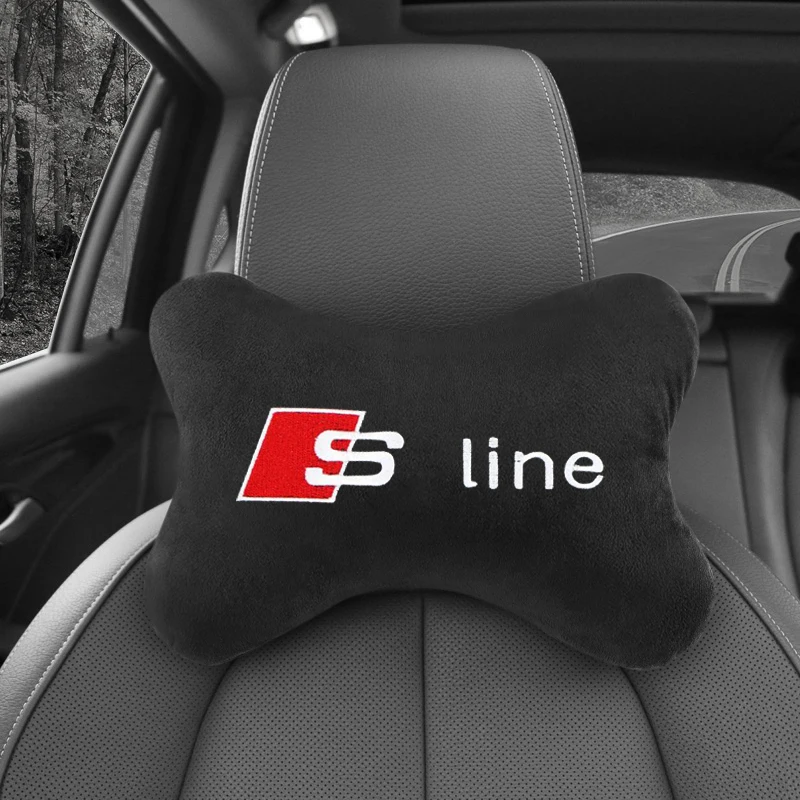 Car Neck Pillow Headrest Pad For Audi sline A4 B7 B8 B9 A3 8P 8V 8L A5 A6 C6 C5 C7 4F A1 A7 A8 ...