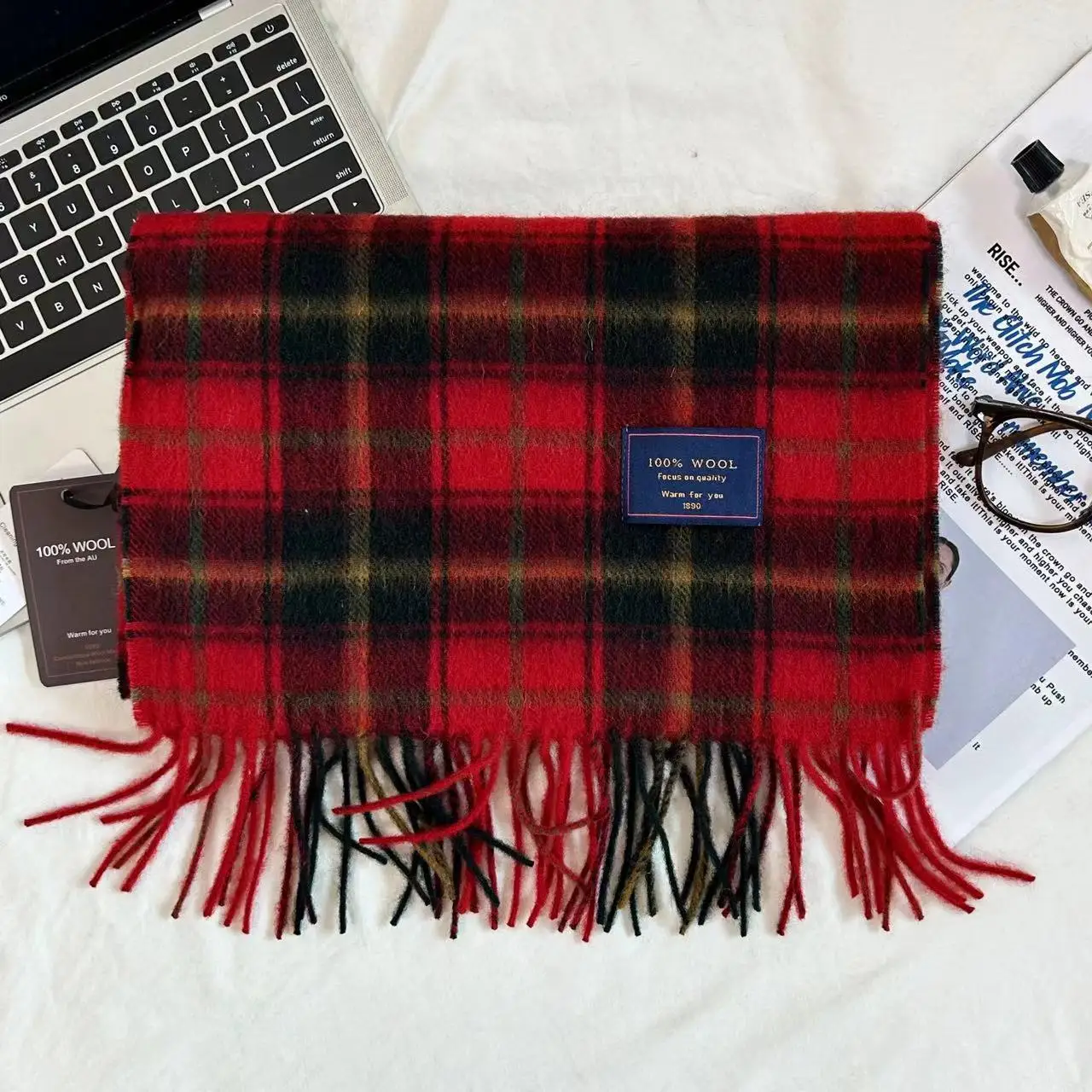Classic British Tassel Scarf 100% Wool Warm Long Style for Couples ...