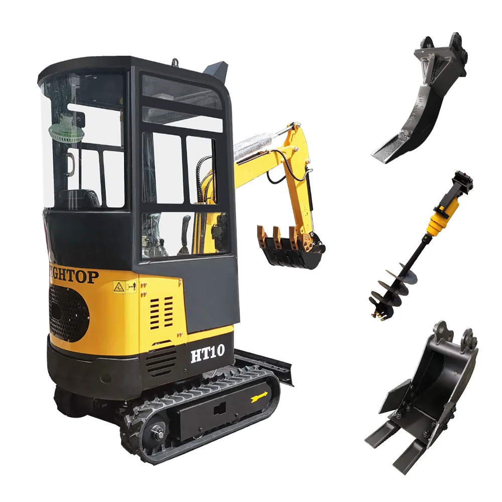 Hightop HT10 Mini Excavator 1000kg With Cabin Mini Excavator 1 Ton ...