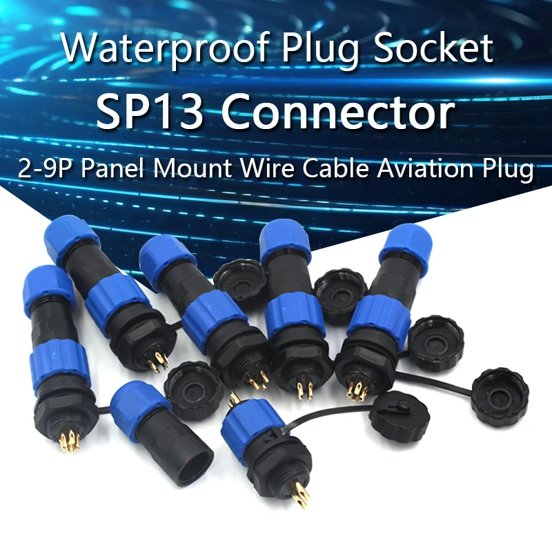 SP13 IP68 Waterproof Connector Male Plug & Female Socket 2/3/4/5/6/7/9 ...