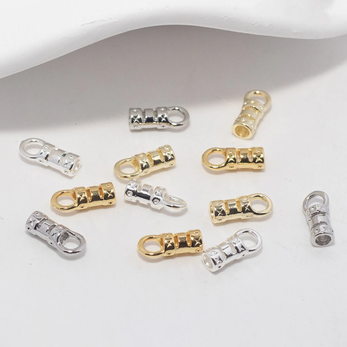 25pcs-Crimp-End-Caps-with-Loop-Cord-Tube-Copper-Silver-Gold-Color ...