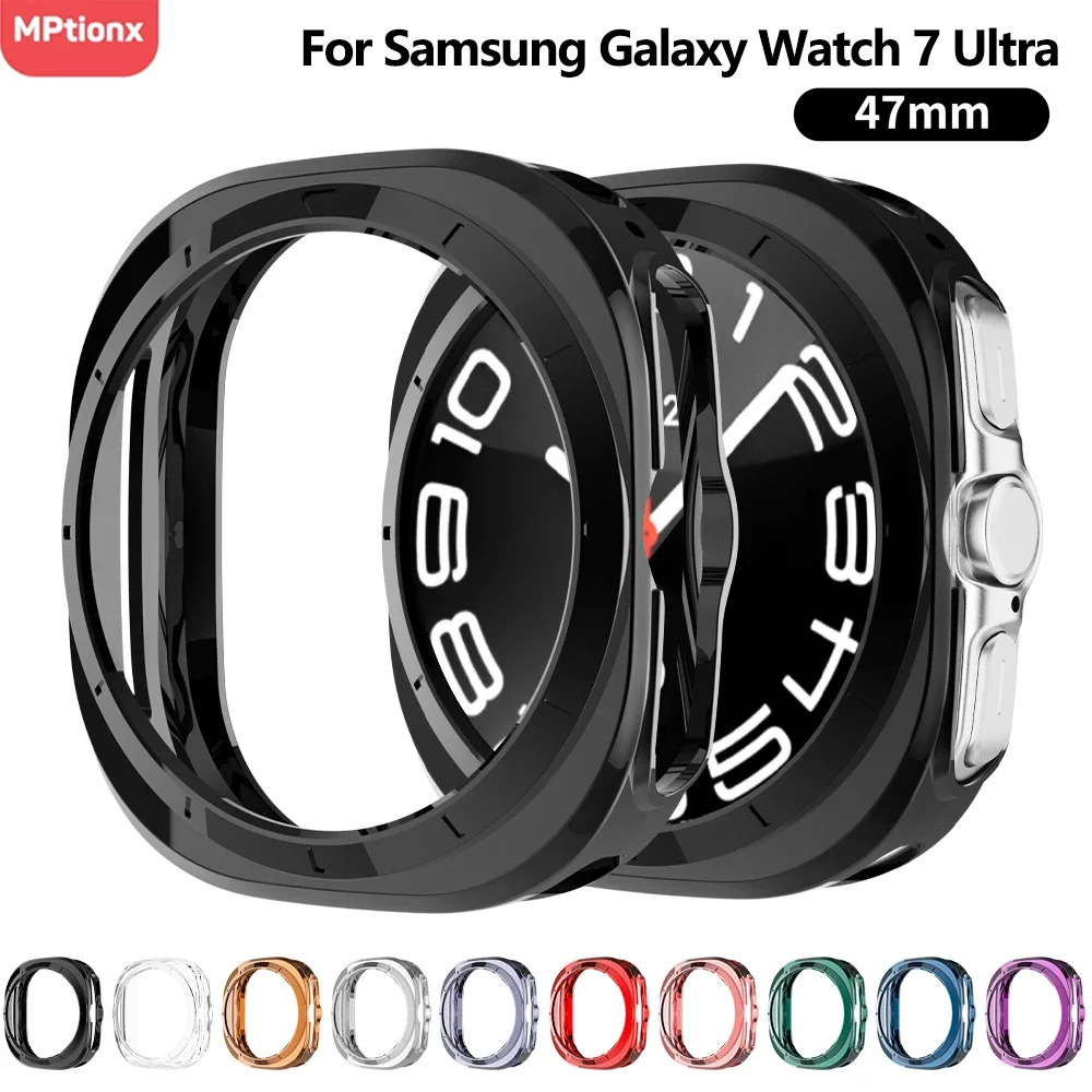 Protective-Case-for-Samsung-Galaxy-Watch-7-Ultra-47mm-Soft-TPU-Plating ...