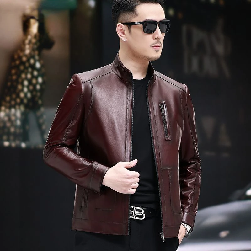 Tcyeek-Genuine-Leather-Man-Jackets-Thin-Style-100-Top-Layer-Sheepskin ...
