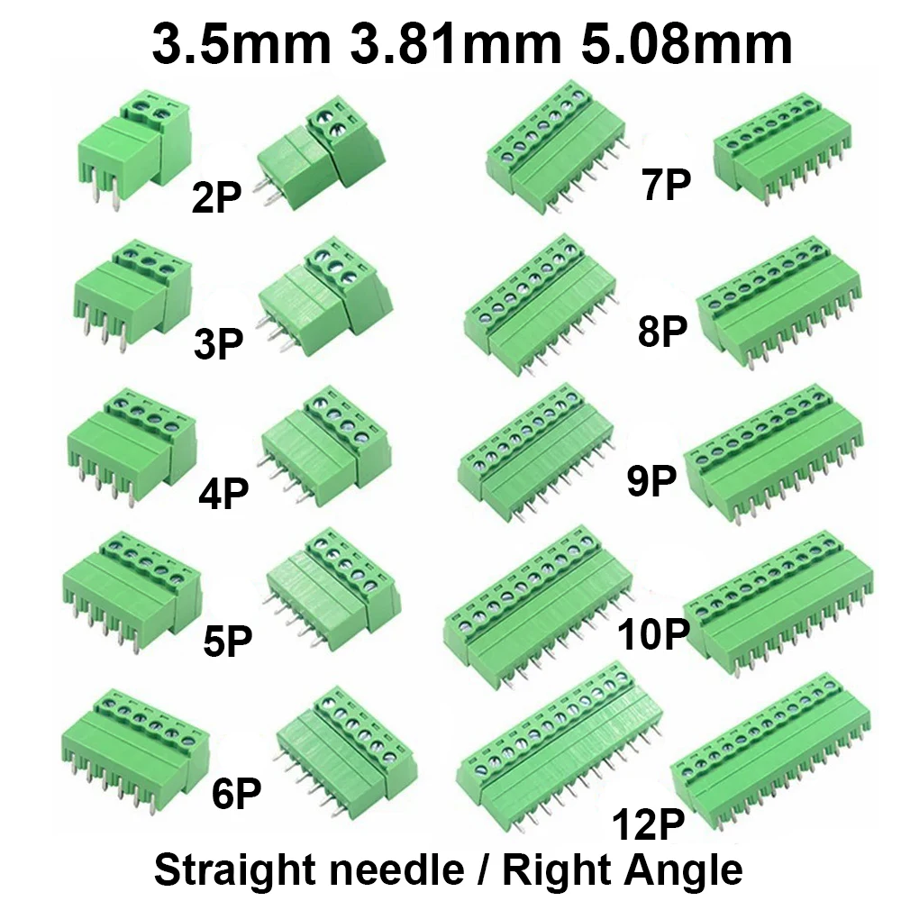5Pairs 15EDG KF2EDG 3.5mm 3.81mm 5.08mm PCB Screw Terminal Block 2P-12 ...