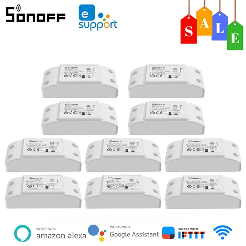 1-10PCS-SONOFF-BASICR4-Wifi-Light-Switch-Smart-Home-Universal-Breaker-Relay-Module-Timer-eWeLink ...