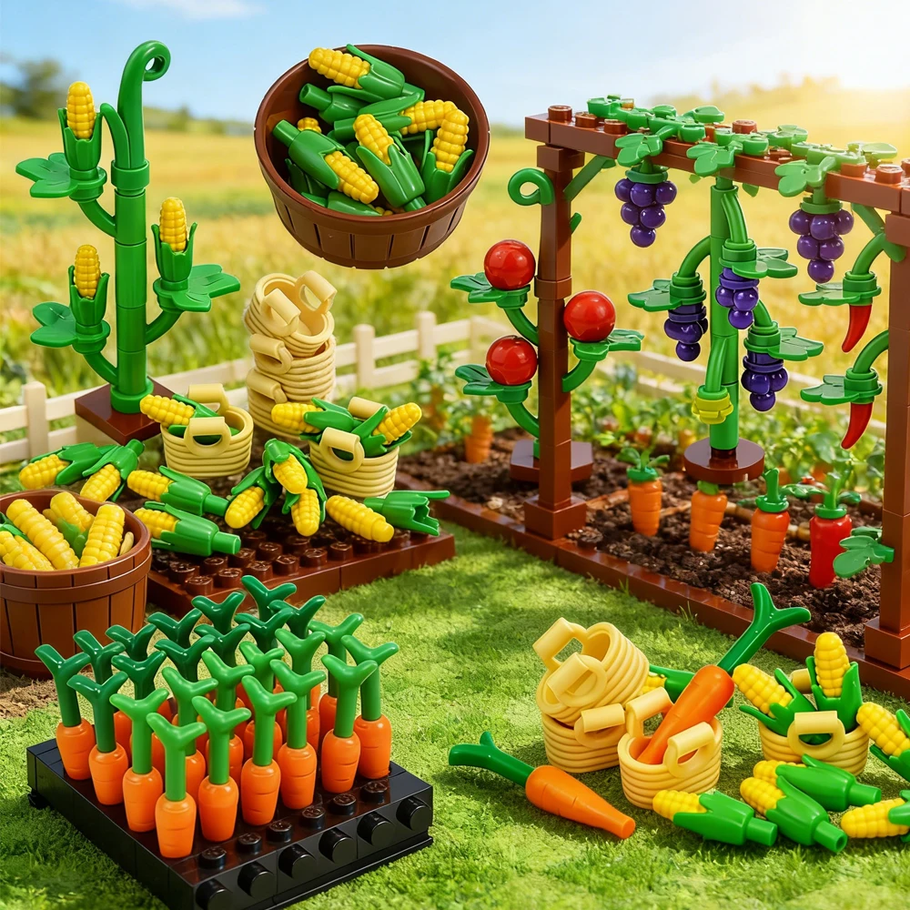 MOC City Orchard Farm Building Blocks - Corn Grape Chili Berry Pepper ...