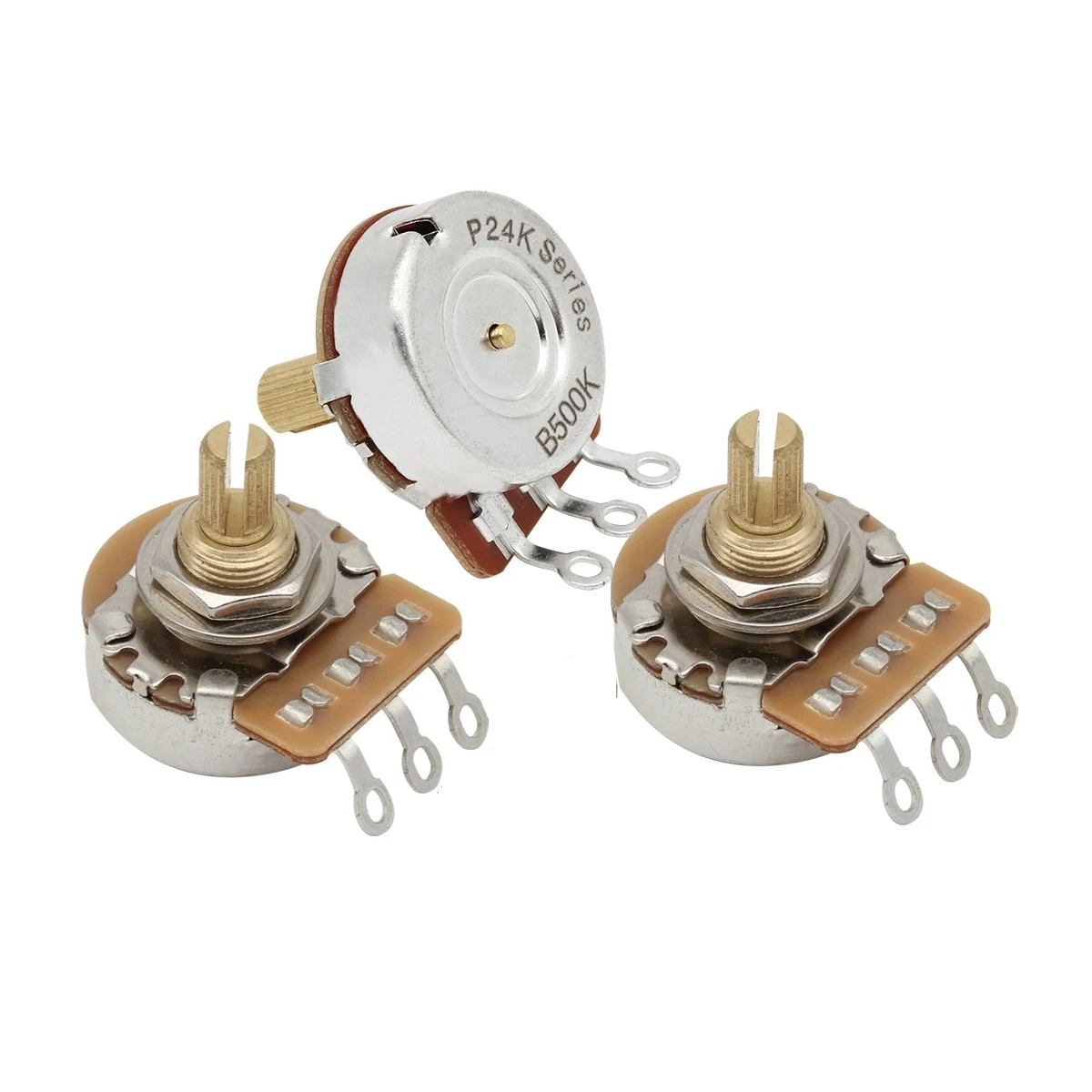 FLEOR 3PCS Two А500k One В500k Short Shaft 24 Tooth Guitar ...