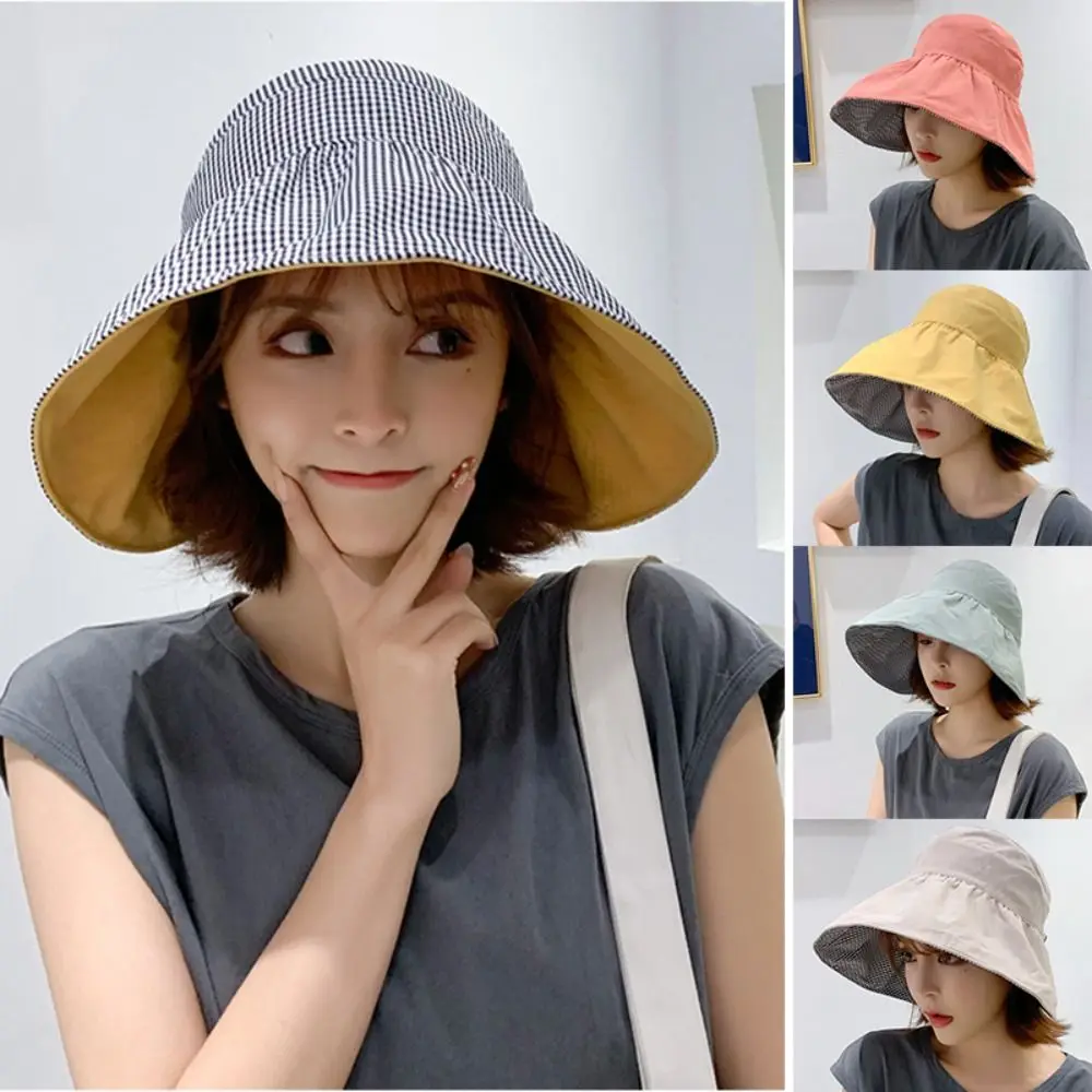 Foldable-Sunscreen-Hat-Fashion-Cotton-Big-Brim-Empty-Top-Cap-UV ...